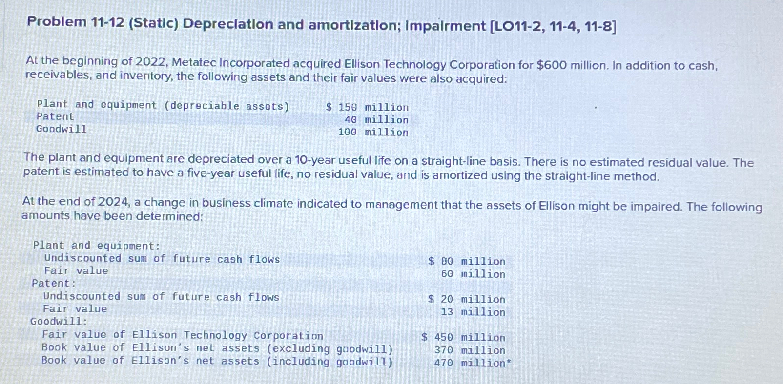 Solved Problem 11 12 Static ﻿depreciation And