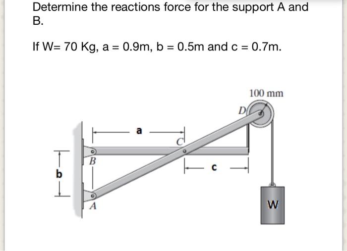 Solved Determine the reactions force for the support A and | Chegg.com
