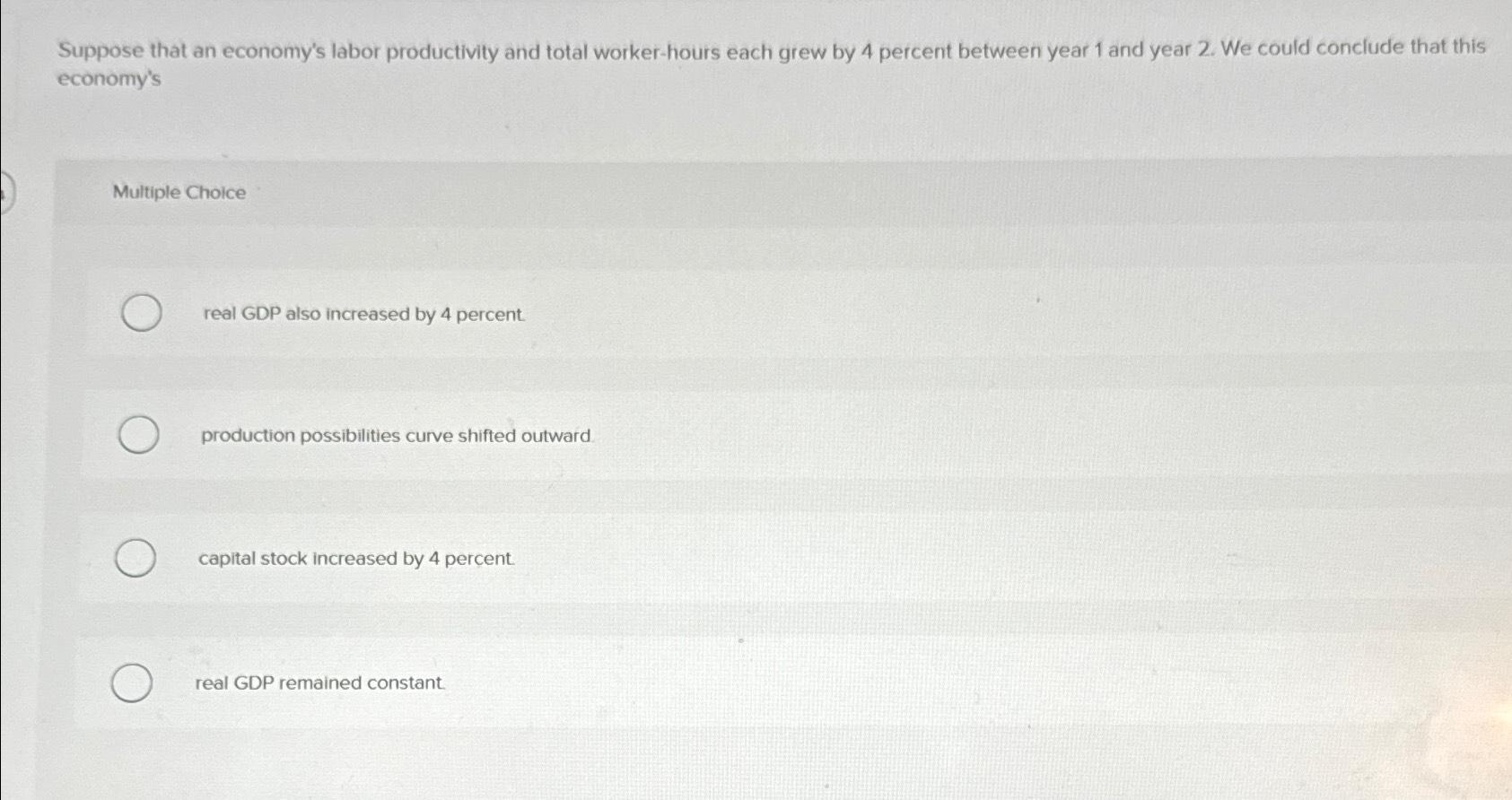 Solved Suppose that an economy's labor productivity and | Chegg.com