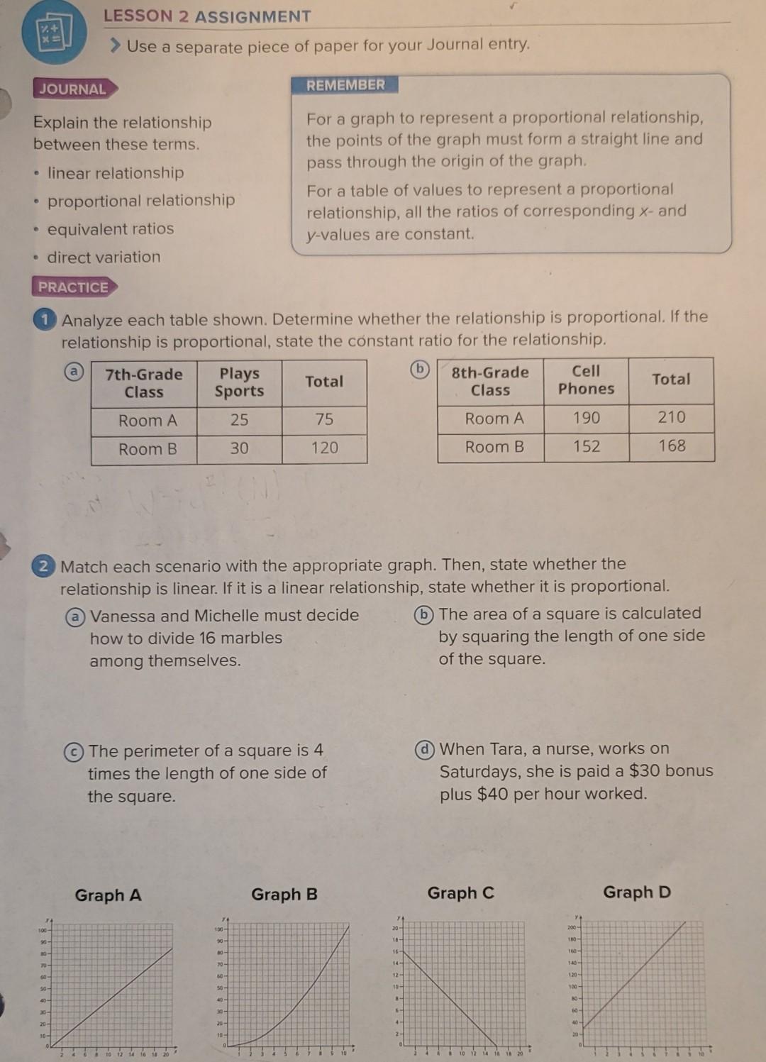 Solved LESSON 2 ASSIGNMENT Use a separate piece of paper for | Chegg.com