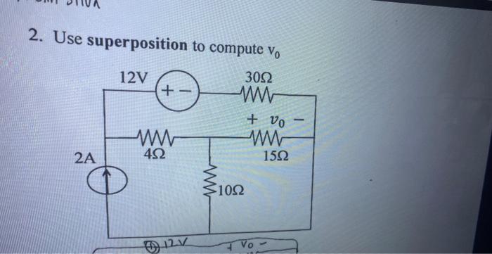 Solved 2. Use superposition to compute v0 | Chegg.com
