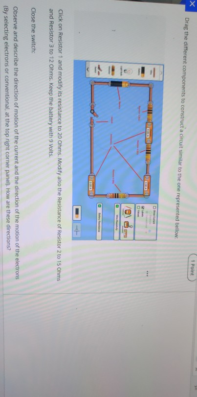 Solved Х 1 Point Drag the different components to construct | Chegg.com