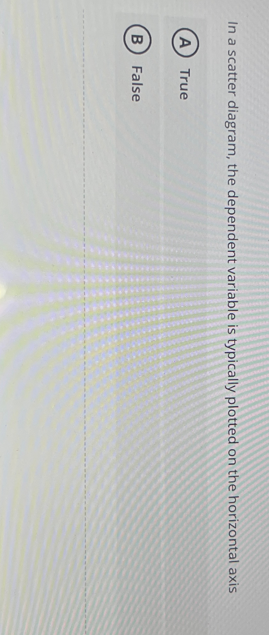 Solved In a scatter diagram, the dependent variable is | Chegg.com