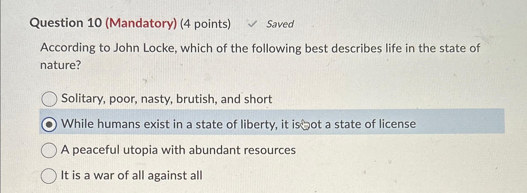 Solved Question 10 (Mandatory) (4 ﻿points) ﻿SavedAccording | Chegg.com