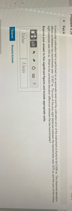 Solved Problem 4.35 JU Part A A horizontal collimation test | Chegg.com