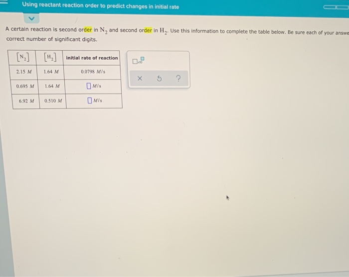 Solved Using reactant reaction order to predict changes in | Chegg.com