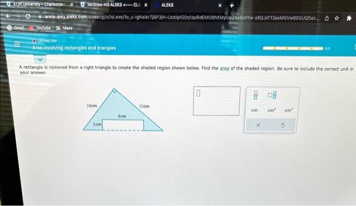Solved A rectangle is removed from a right triangle to | Chegg.com