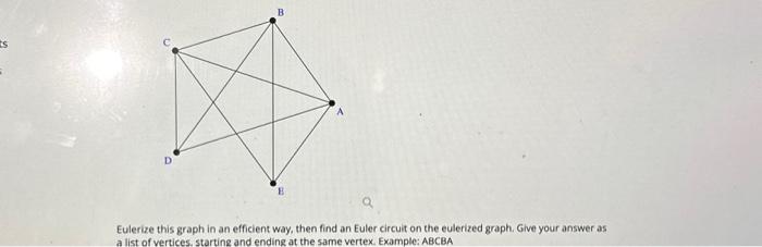 Solved Eulerize this graph in an efficient way, then find an | Chegg.com Solved Eulerize this graph in an efficient way, then find an | Chegg.com