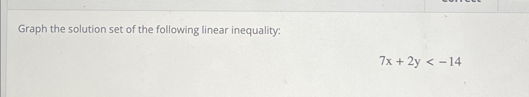 Solved Graph the solution set of the following linear | Chegg.com