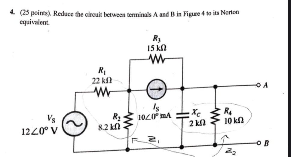 Solved Reduce the circuit between terminals A and B in | Chegg.com
