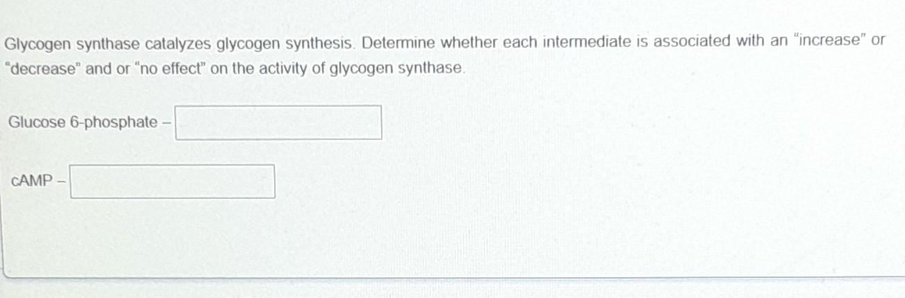 Solved Glycogen synthase catalyzes glycogen synthesis. | Chegg.com