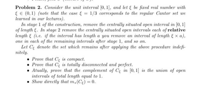Solved Problem 2. Consider the unit interval [0,1], and let | Chegg.com