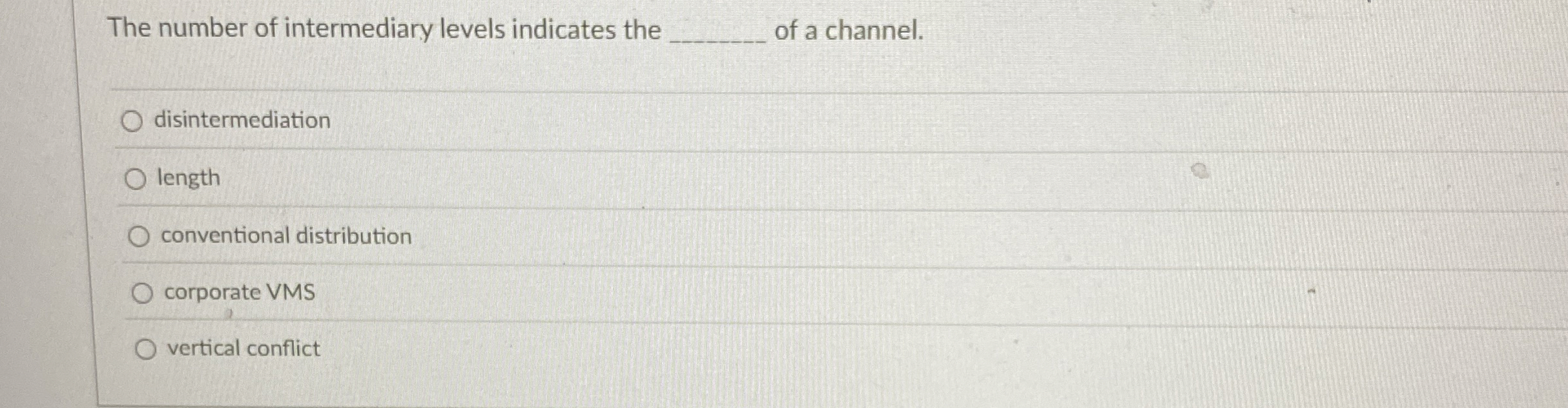 Solved The number of intermediary levels indicates theof a | Chegg.com