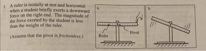 Solved a. b. 1. A ruler is initially at rest and horizontal | Chegg.com