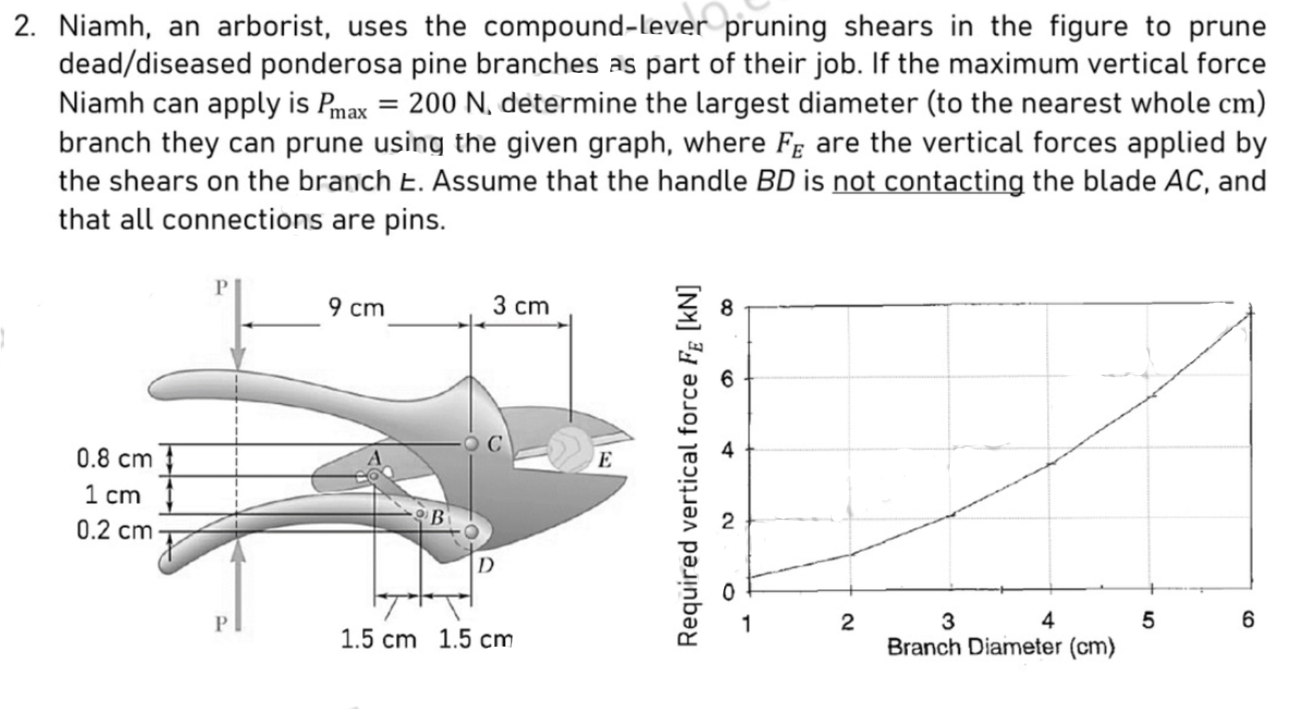 Solved Niamh, an arborist, uses the compound-lever pruning | Chegg.com