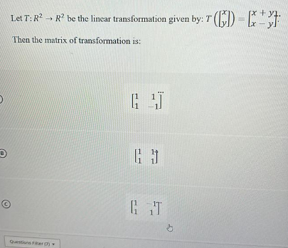 Solved Let T:R2→R2 ﻿be the linear transformation given by: | Chegg.com