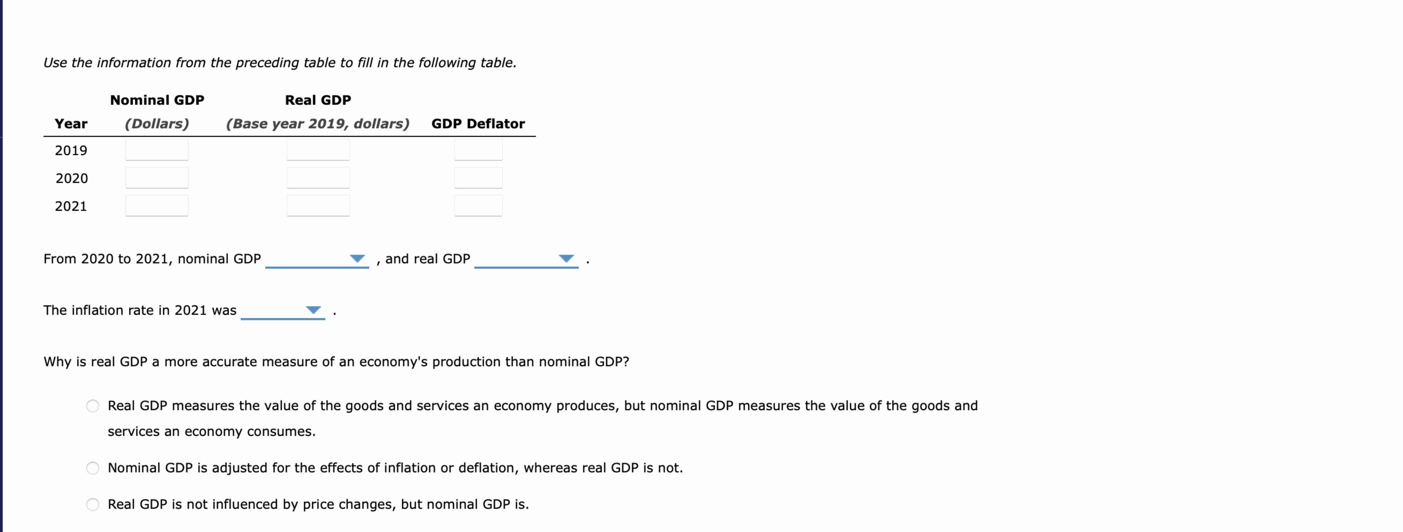 Solved Econ Use the information from the preceding table to | Chegg.com