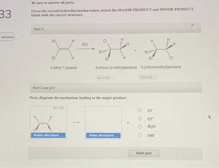 Solved Be sure to answer all parts. Given the overall | Chegg.com