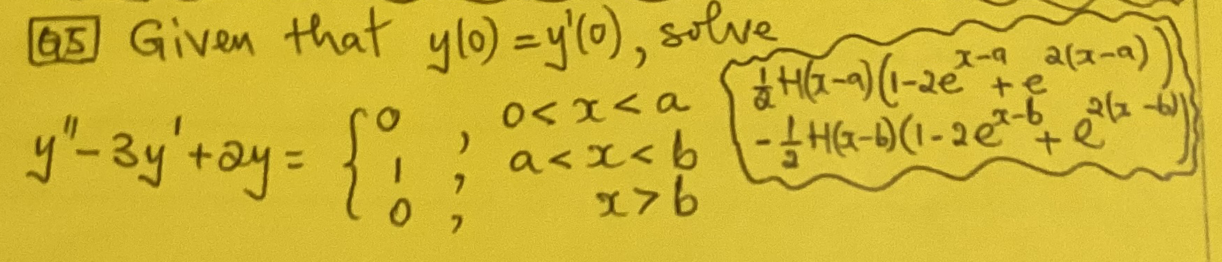 Solved Solve the following using laplace transforms and unit | Chegg.com