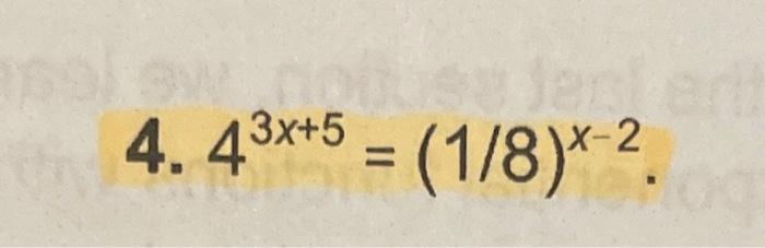 Solved 43x+5=(1/8)x−243x+5=(1/8)x−2 | Chegg.com