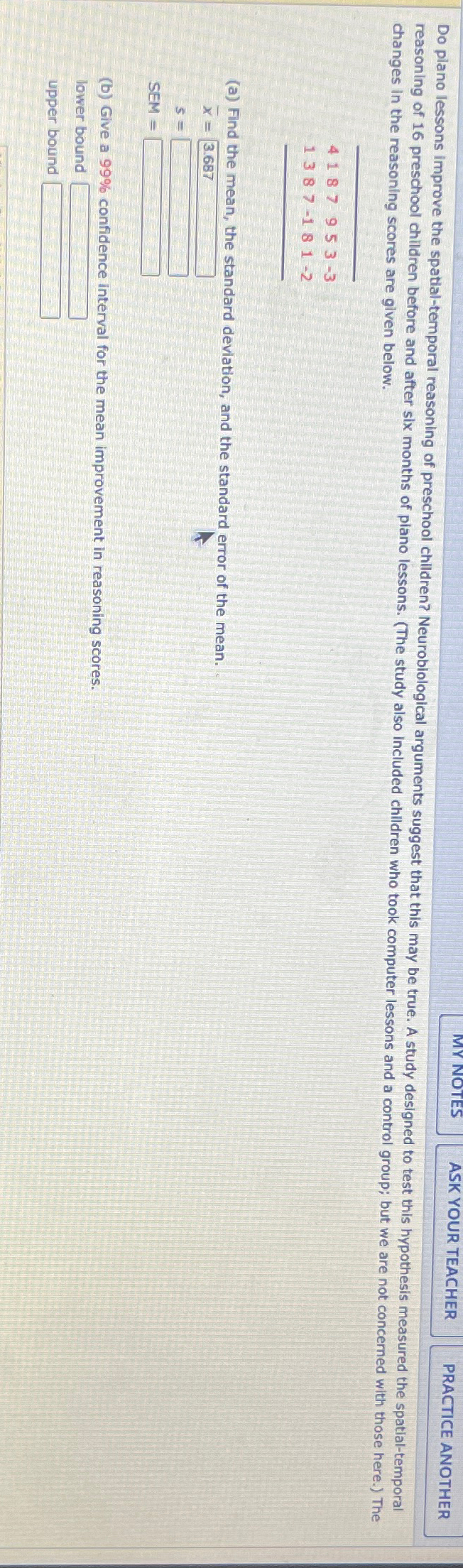 MYNOTESDo plano lessons improve the spatial-temporal | Chegg.com