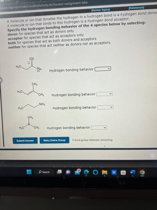 Hydrogen bonding behavior Hydrogen bonding behavior | Chegg.com