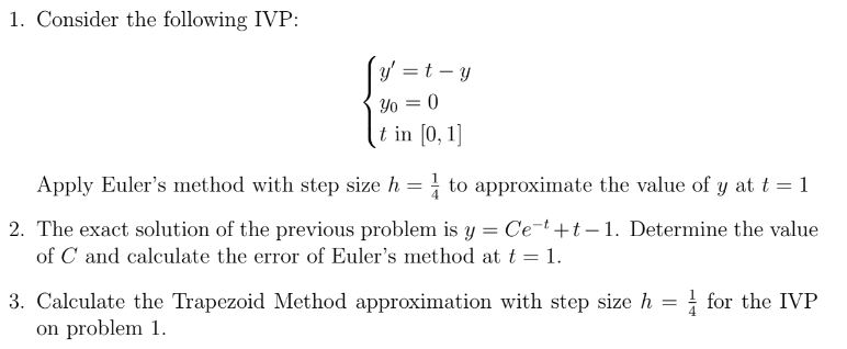 Solved Calculate the Trapezoid Method approximation with | Chegg.com