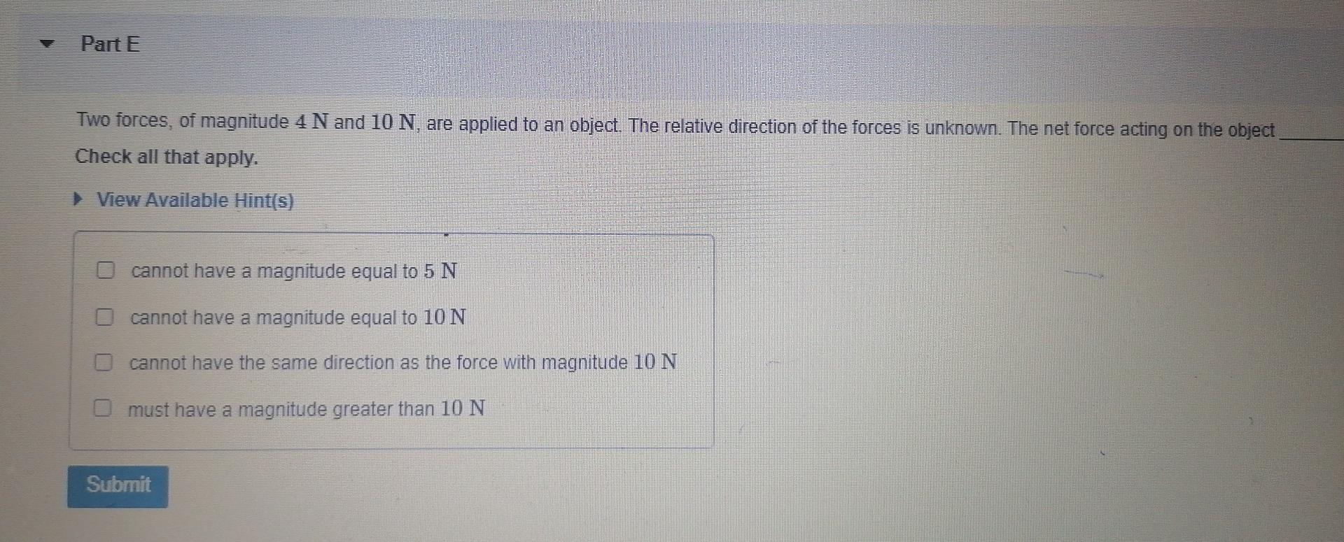 Solved W 5 (deadline Nov 18, 10pm) derstanding Newton's Laws | Chegg.com