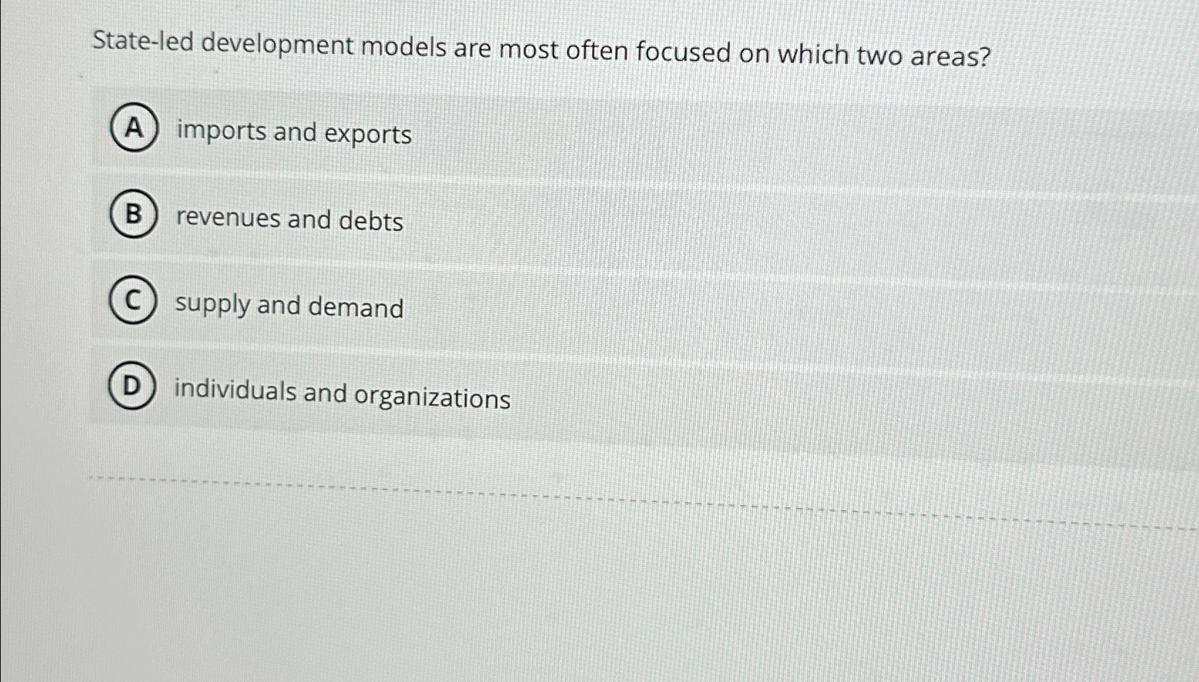 Solved State-led development models are most often focused | Chegg.com