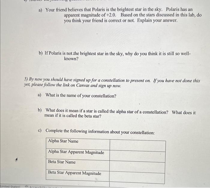 6) Answer these two questions about stars and | Chegg.com