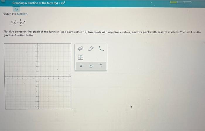 Solved Graphing a function of the form f(x) = ax? Graph the | Chegg.com