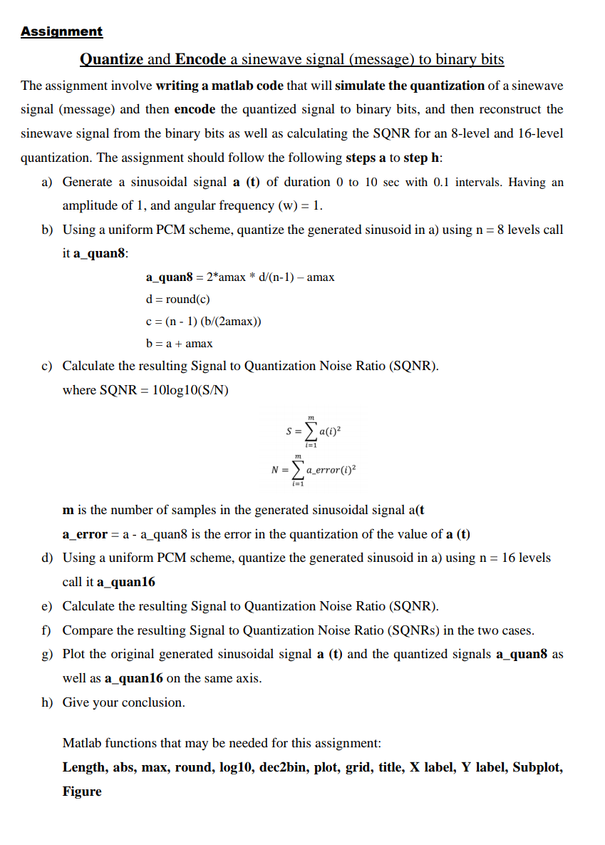 Solved Pulse Code Modulation Theory Pulse Code Modulation | Chegg.com
