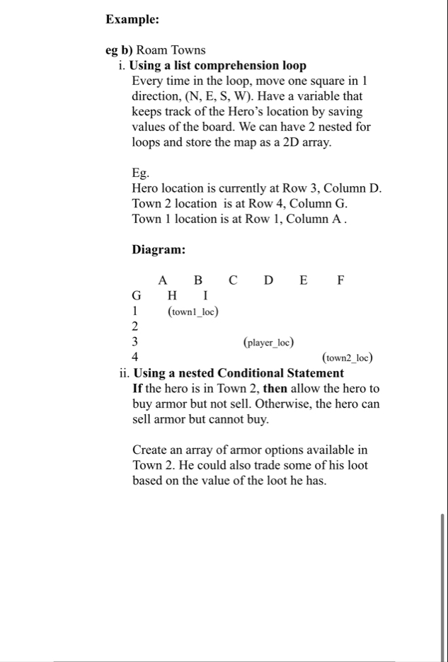Solved Example:eg b) ﻿Roam Townsi. ﻿Using a list | Chegg.com