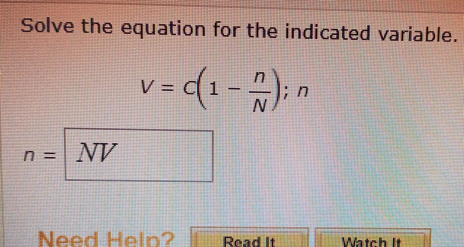 Solved Solve the equation for the indicated variable. c( | Chegg.com