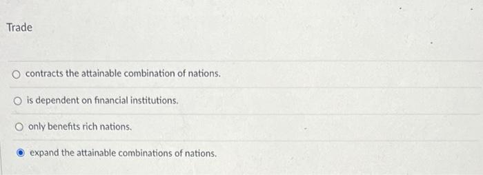 Solved Trade contracts the attainable combination of | Chegg.com