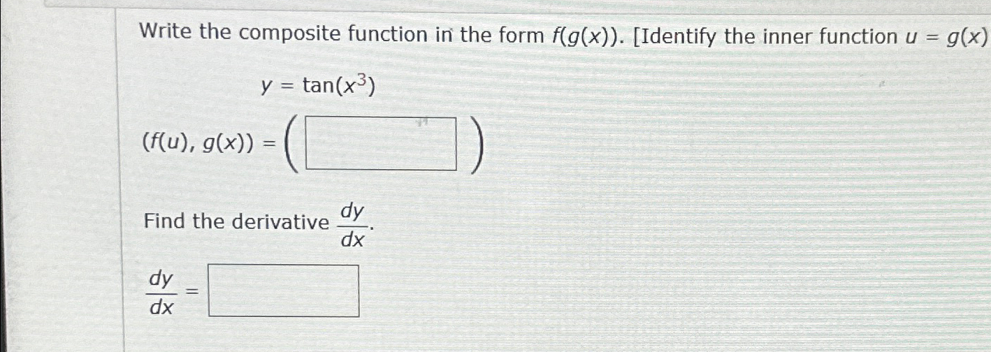 Solved Write The Composite Function In The Form