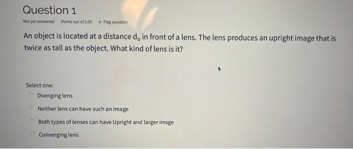 Solved An object is located at a distance d0 in front of a | Chegg.com