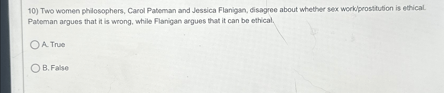 Solved Two women philosophers, Carol Pateman and Jessica | Chegg.com