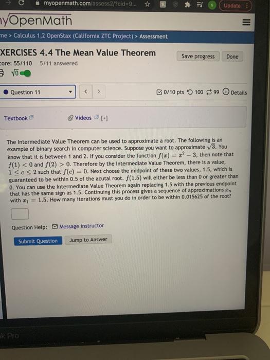 Solved myOpenMath III Home > Calculus 1,2 OpenStax | Chegg.com