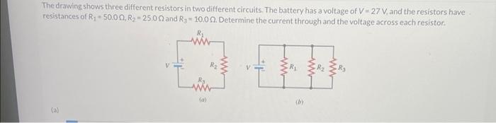 Solved The drawing shows three different resistors in two | Chegg.com