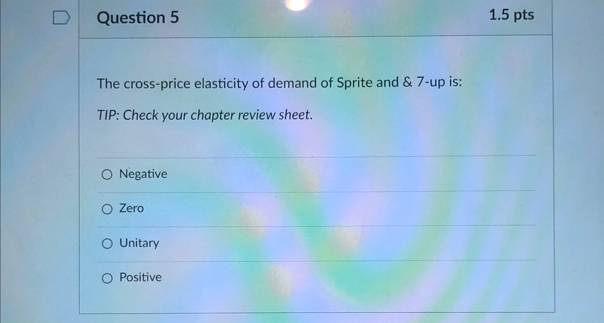 Solved Question 51.5ptsThe cross-price elasticity of demand | Chegg.com
