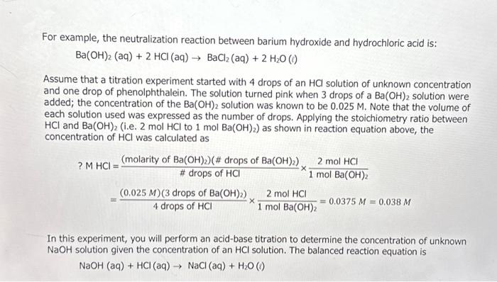 Introduction - Acid-Base Titration and Stoichiometry | Chegg.com