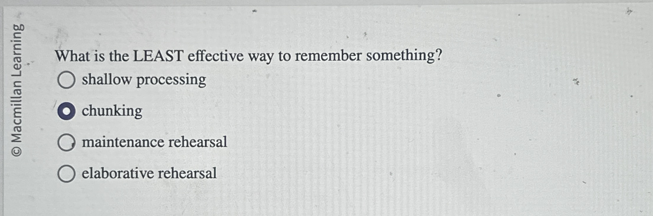 Solved What is the LEAST effective way to remember | Chegg.com