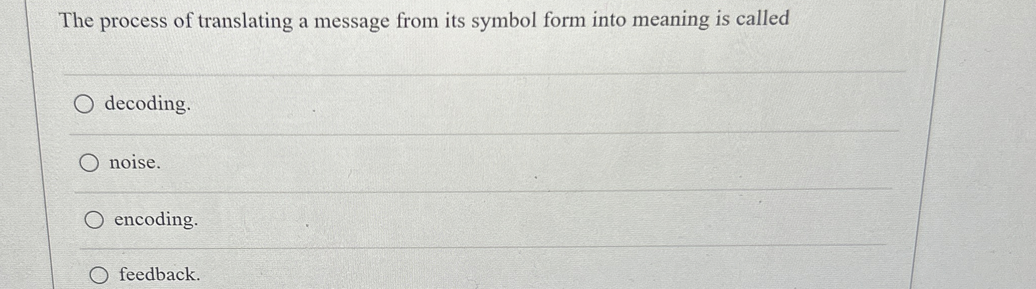 Solved The process of translating a message from its symbol | Chegg.com