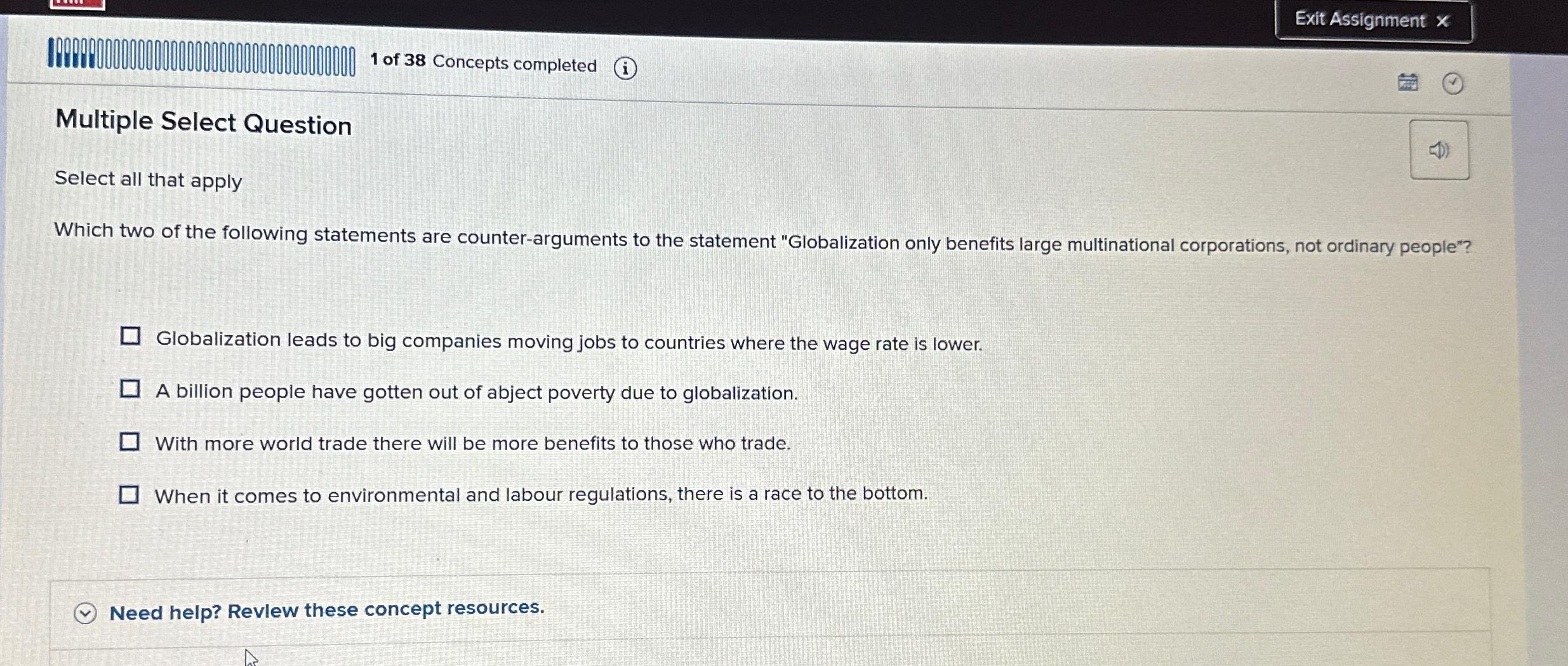 Solved Exit Assignment xMultiple Select QuestionSelect all | Chegg.com