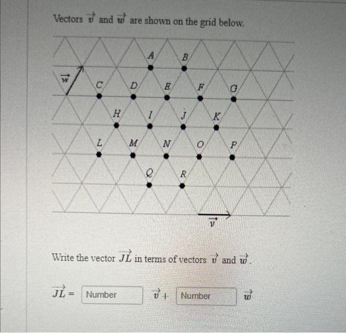Solved Vectors v and w are shown on the grid below. Write | Chegg.com