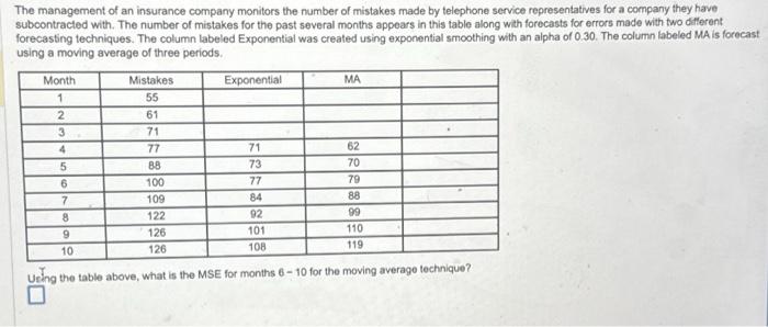 Solved The management of an insurance company monitors the | Chegg.com