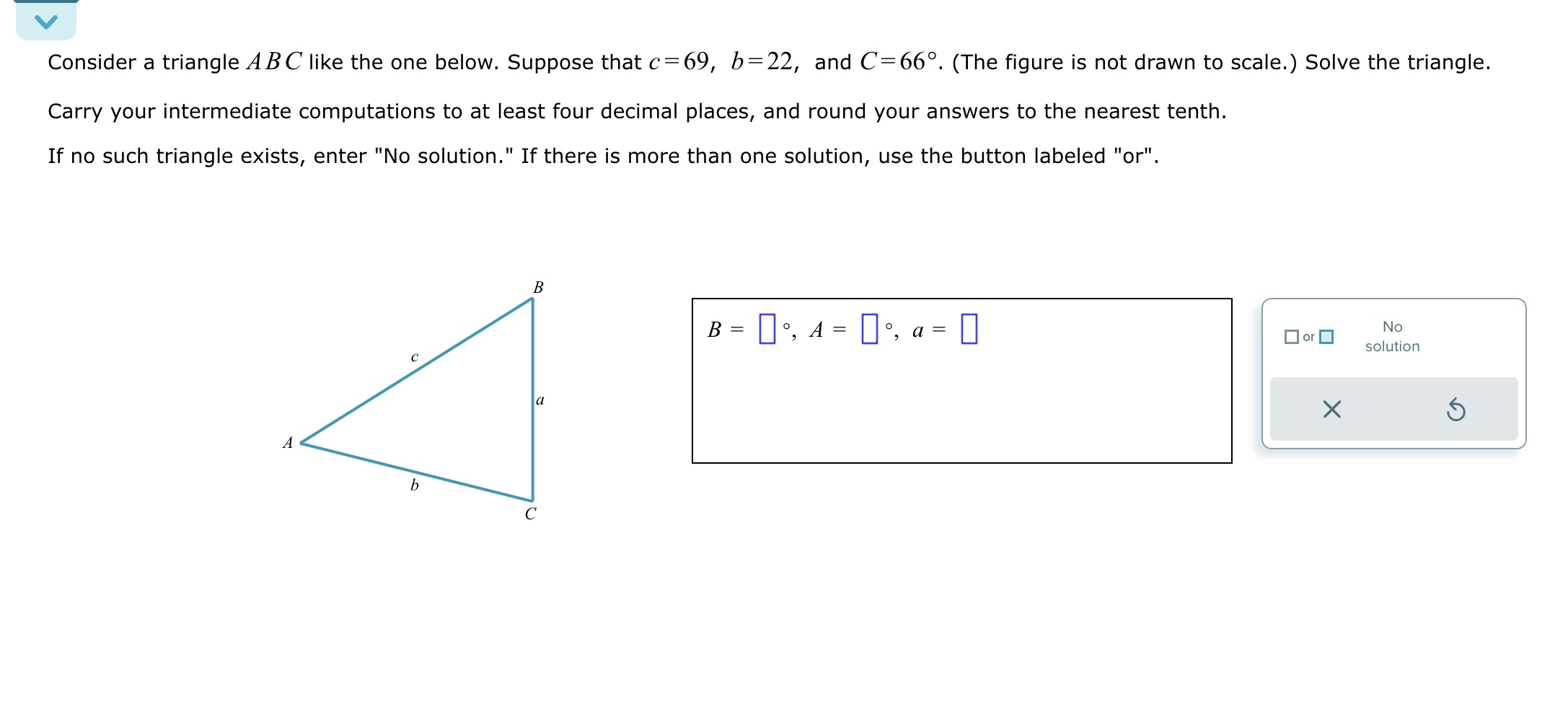 Solved Consider a triangle ABC like the one below. Suppose | Chegg.com