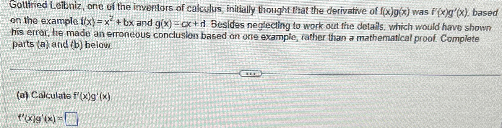 Solved Gottfried Leibniz, one of the inventors of calculus, | Chegg.com