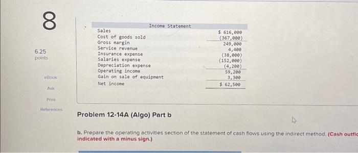 Solved Problem 12-14A (Algo) The direct versus the indirect | Chegg.com